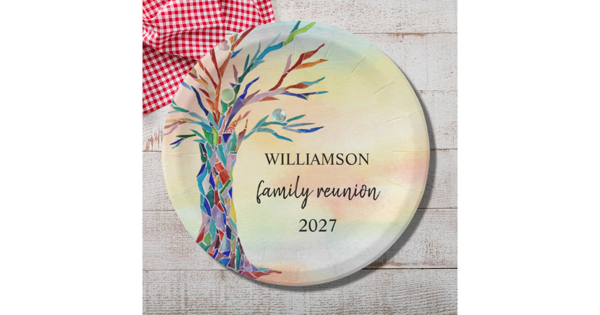 Family Tree Family Reunion Paper Plates | Zazzle