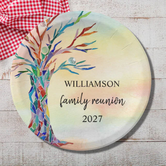 Family Tree Family Reunion Paper Plates | Zazzle