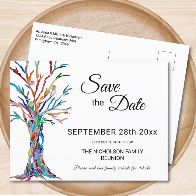 Family Tree Family Reunion Save The Date Announcement Postcard | Zazzle