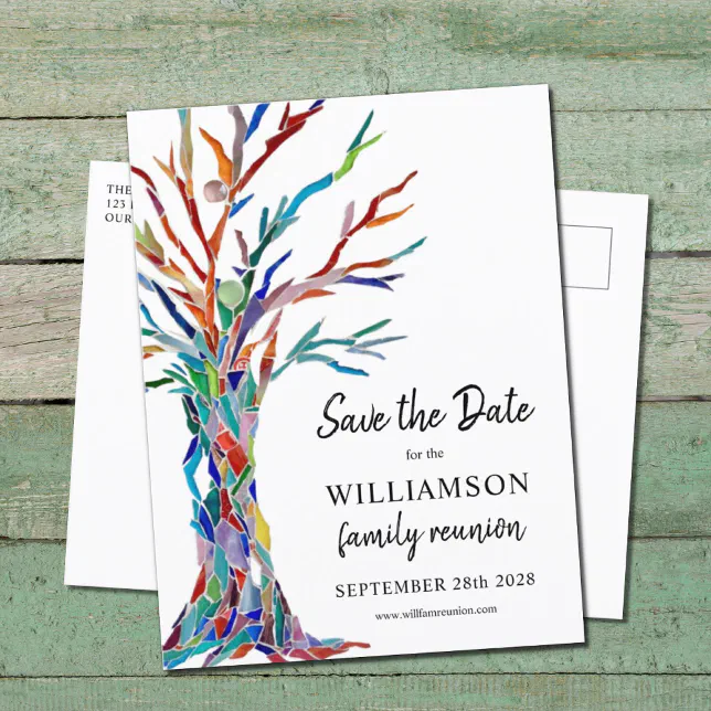 Family Tree Family Reunion Save the Date Announcement Postcard | Zazzle