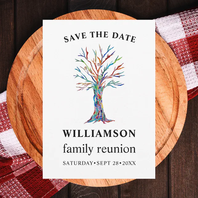 Family Tree Family Reunion Save The Date Card | Zazzle