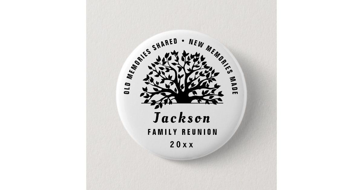 Family Tree Family Reunion Souvenir Gift Round Button | Zazzle