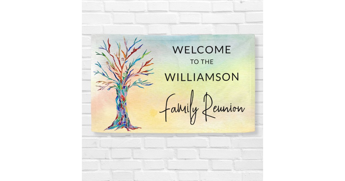 Family Tree Family Reunion Welcome Banner | Zazzle