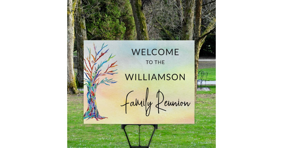 Family Tree Family Reunion Welcome Sign | Zazzle