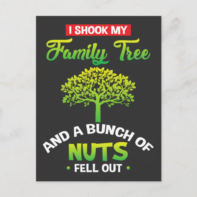 Family tree - funny family saying postcard | Zazzle