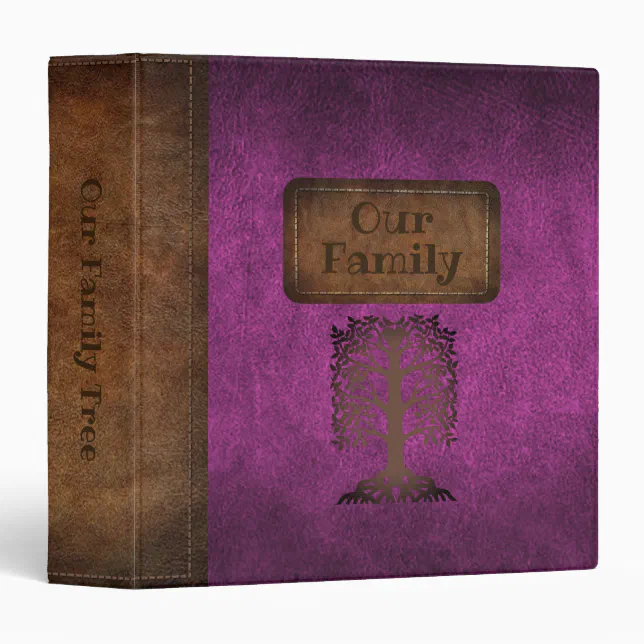 Family Tree Genealogy Faux Leather Binder | Zazzle