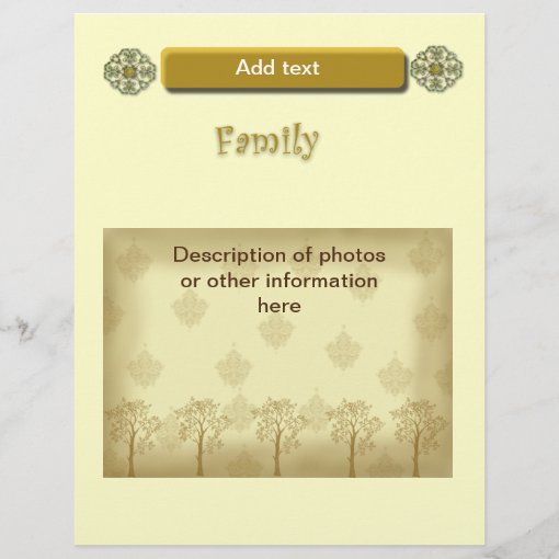 Family Tree Genealogy flyer or scrapbook template | Zazzle