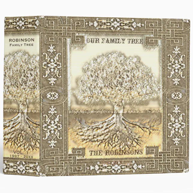 Family Tree Genealogy Tan Album 3 Ring Binder | Zazzle