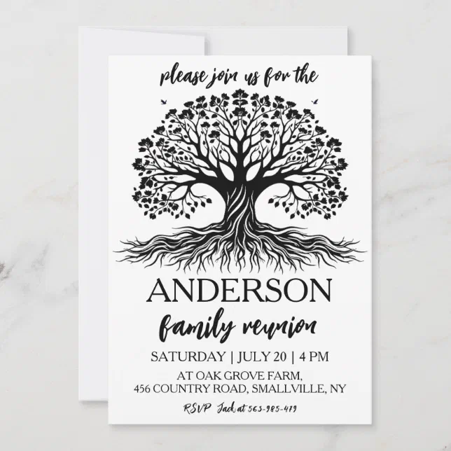 family tree get together family reunion invitation | Zazzle