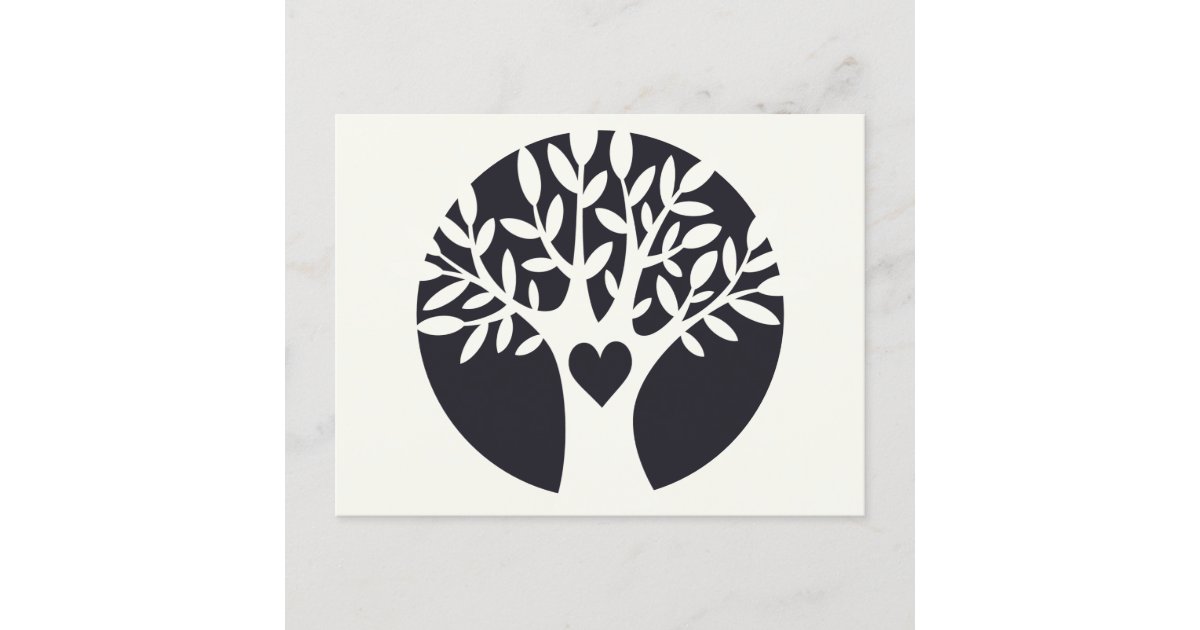 Family Tree Love Heart Reunion Invitation Postcard | Zazzle