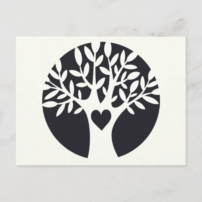 Family Tree Love Heart Reunion Invitation Postcard | Zazzle