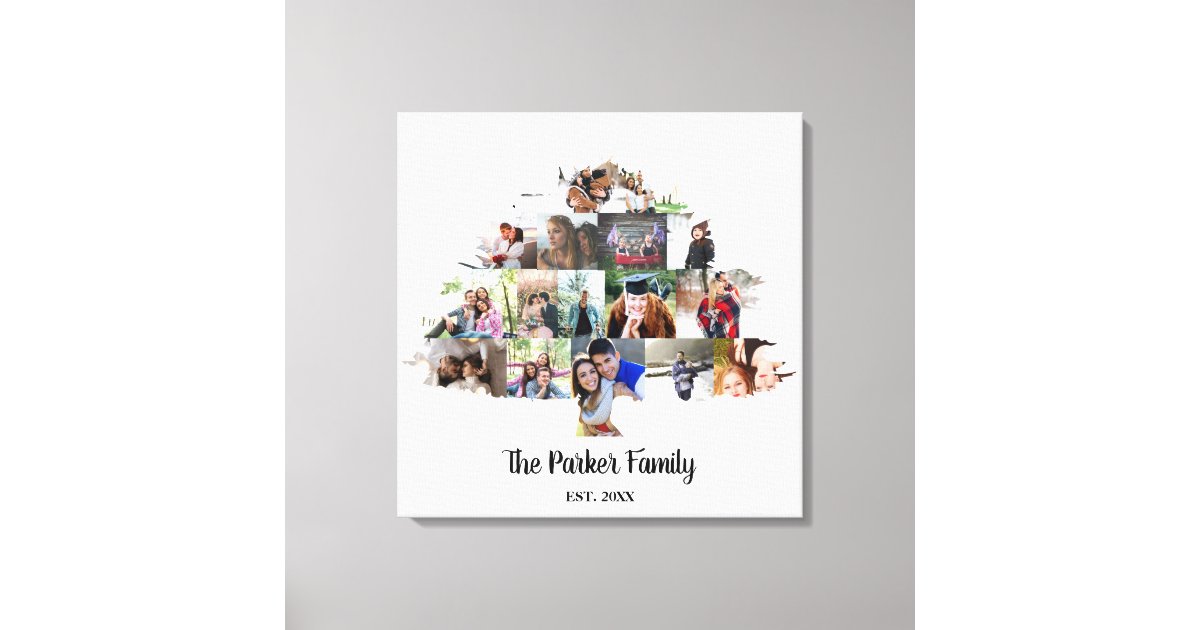 Family Tree photo Collage Canvas Print | Zazzle
