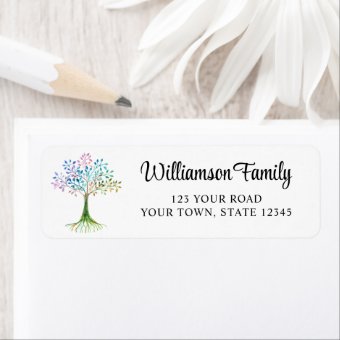 Family Tree Return Address Label | Zazzle