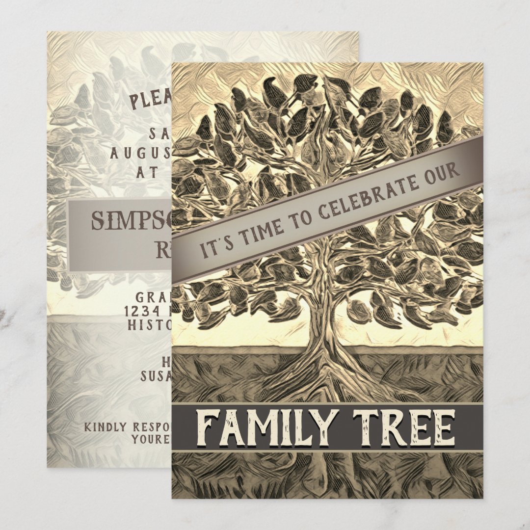 Family Tree Reunion Celebration Invitation | Zazzle