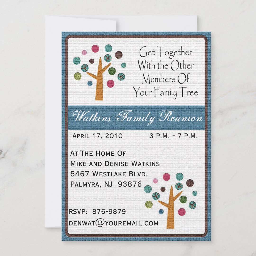 Family Tree Reunion Invitation-+ Invitation | Zazzle