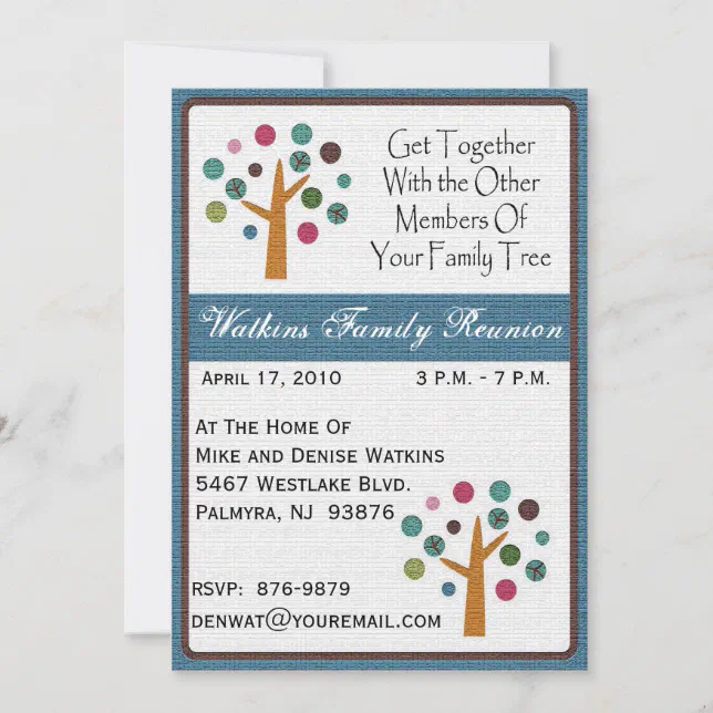 Family Tree Reunion Invitation-+ Invitation | Zazzle
