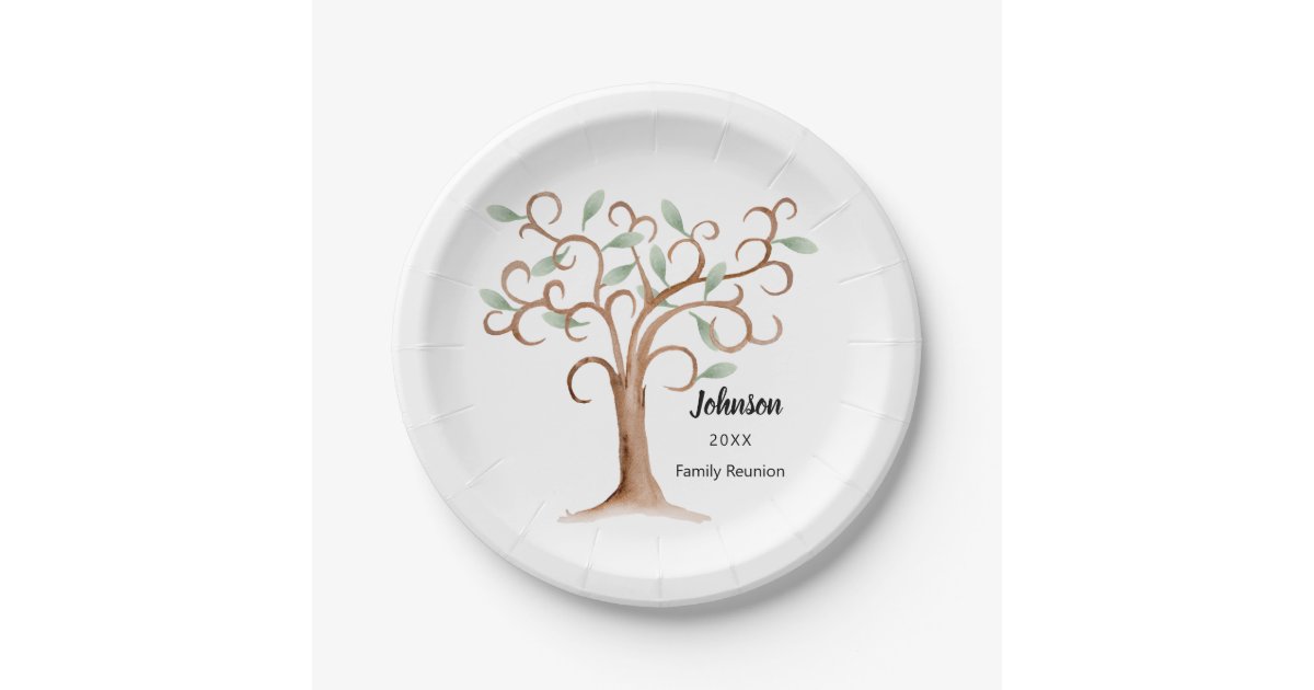 Family Tree Reunion Plate | Zazzle