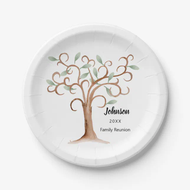 Family Tree Reunion Plate | Zazzle