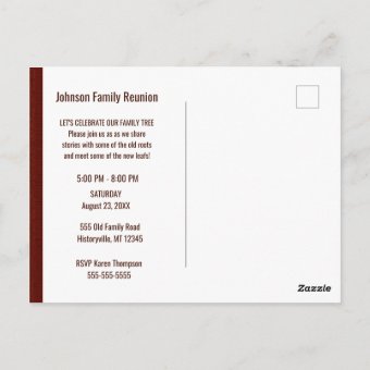Family Tree Reunion Vintage Look Postcard | Zazzle