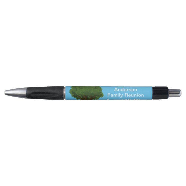 Family Tree Sky Blue White Family Reunion Souvenir Pen | Zazzle