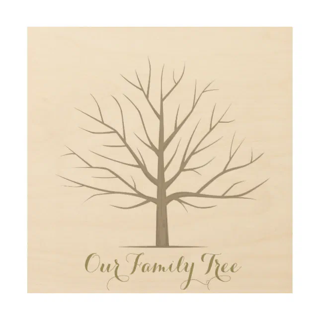 Family Tree - Square Wood Wall Decor | Zazzle