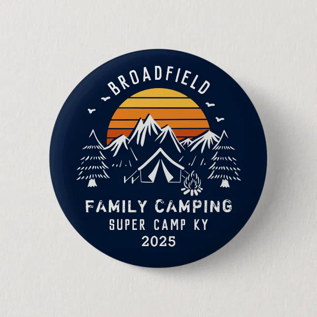 Family Vacation Matching Camping Custom Button | Zazzle