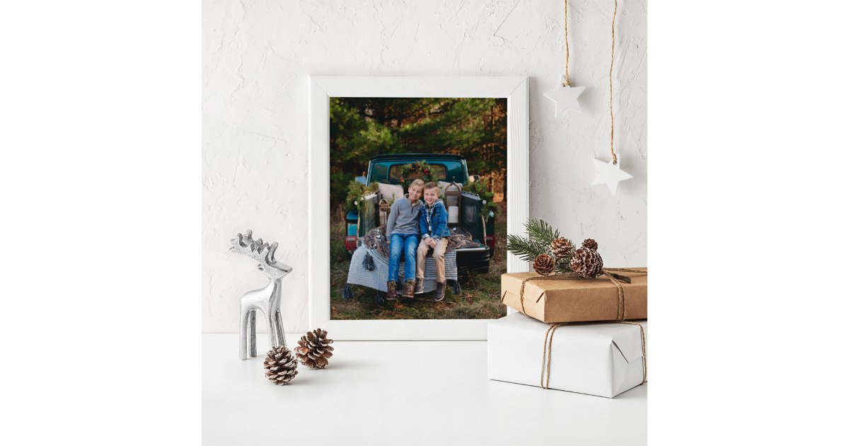 Family Winter Holiday Custom Photo Poster | Zazzle