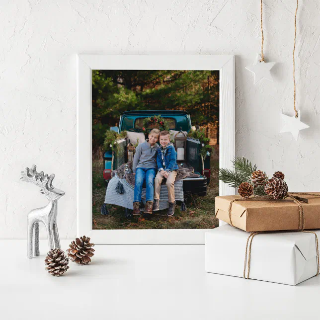 Family Winter Holiday Custom Photo Poster | Zazzle