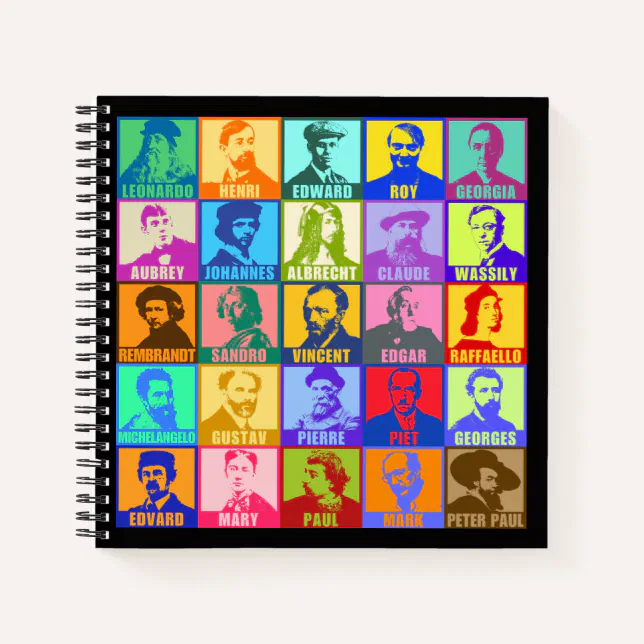 Famous Artists | Pop Art Colorful Spiral Notebook | Zazzle