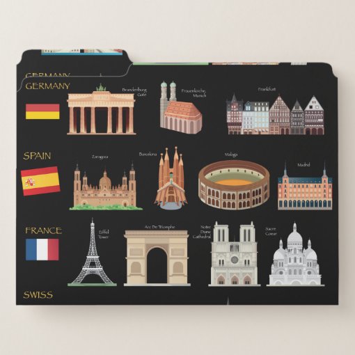 Famous European Monuments File Folder | Zazzle