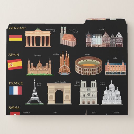 Famous European Monuments File Folder | Zazzle