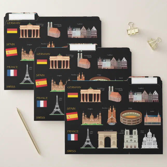 Famous European Monuments File Folder | Zazzle