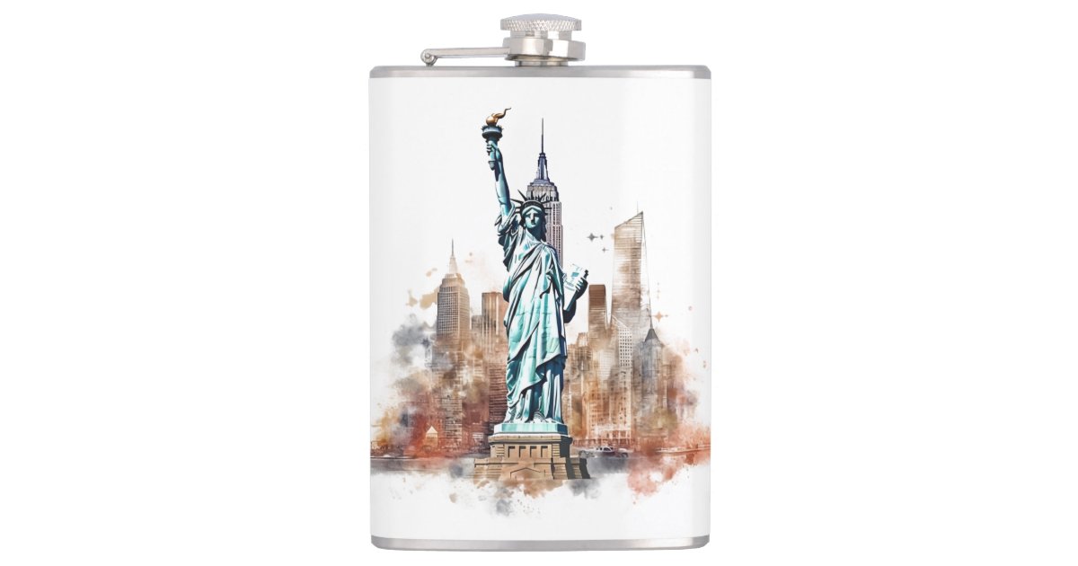 Famous landmarks design flask | Zazzle