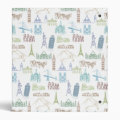 Famous Landmarks Pattern 3 Ring Binder | Zazzle