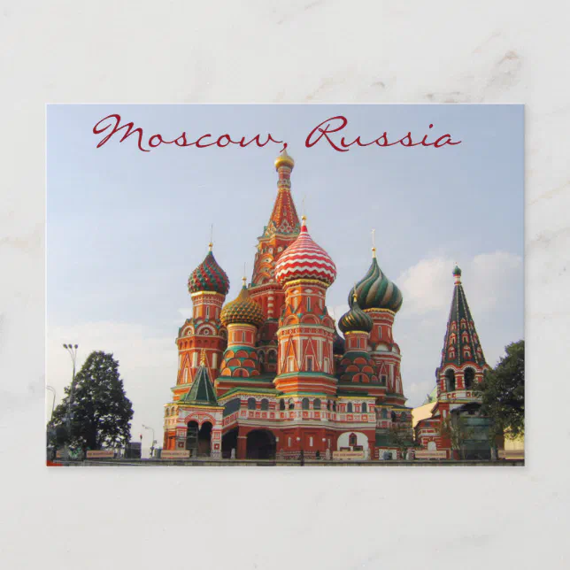 Famous Moscow St. Basil's Cathedrale Postcard | Zazzle