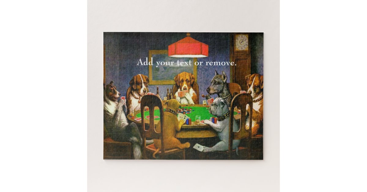 Famous painting: dogs play poker "Friend in Need", Jigsaw Puzzle | Zazzle
