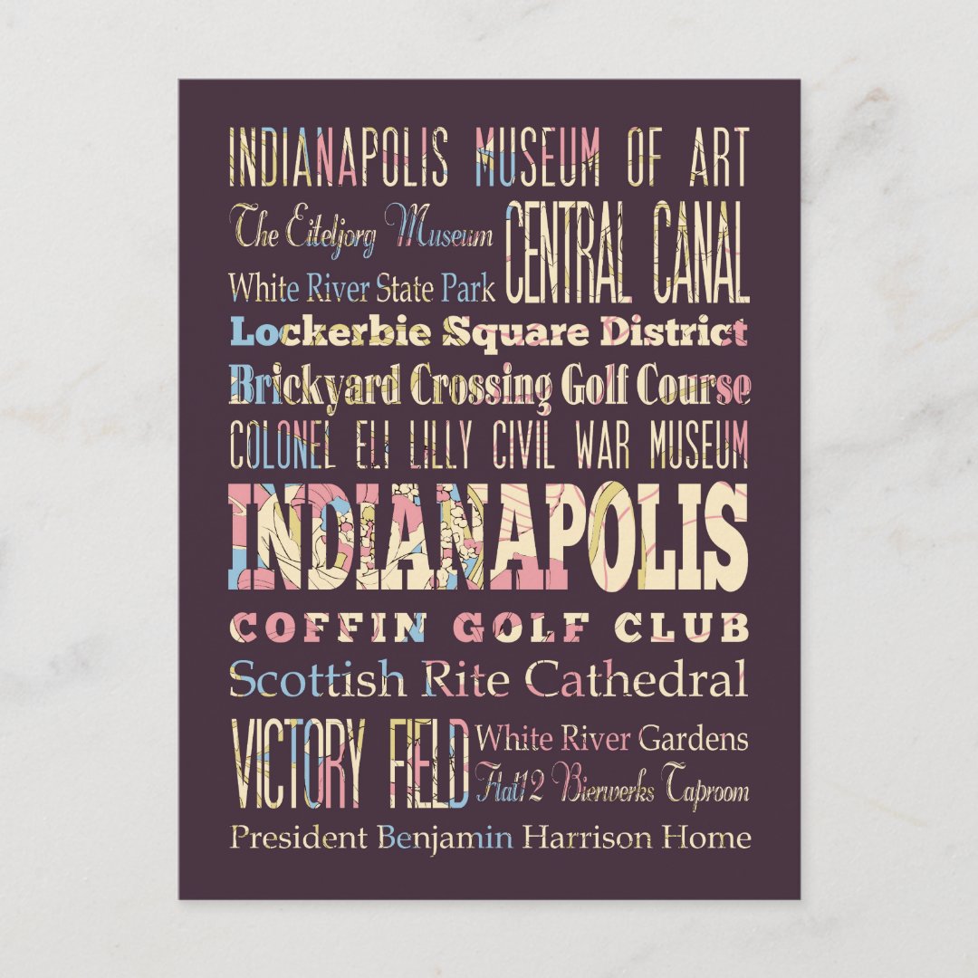 Famous Places of Indianapolis, Indiana. Postcard | Zazzle