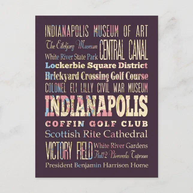 Famous Places of Indianapolis, Indiana. Postcard | Zazzle