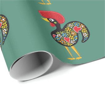 Famous Rooster of Barcelos Portugal Nr. 07 Wrapping Paper | Zazzle