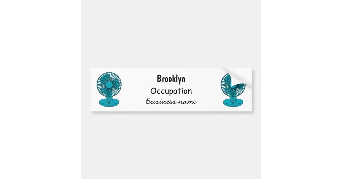 Fan cartoon illustration bumper sticker | Zazzle