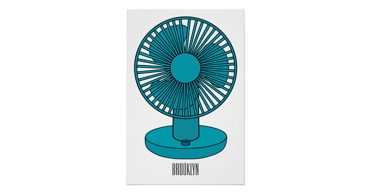 Fan cartoon illustration poster | Zazzle