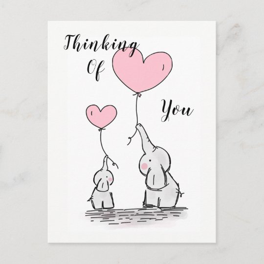 Fanciful Elephants "Thinking Of You" Postcard | Zazzle.com