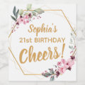 Fancy 21st Birthday Wine Labels - Cherry Blossom | Zazzle