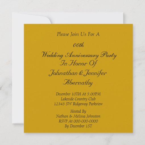 Fancy Anniversary Party Invitation | Zazzle