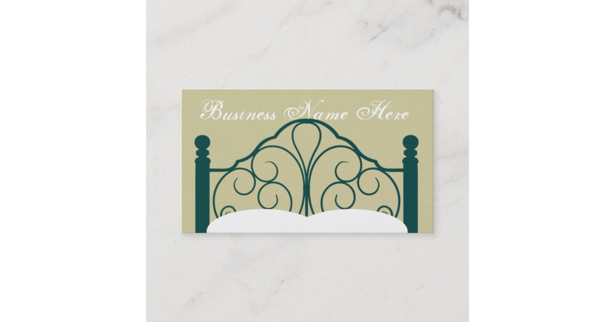 Fancy Bed Frame Graphic with Pillows Business Card | Zazzle
