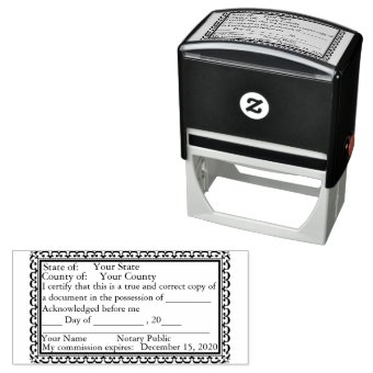 Fancy Border Notary Public Copy Stamp | Zazzle
