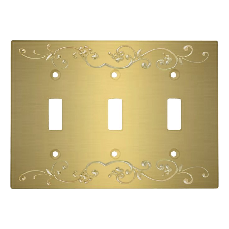 Fancy Brushed Gold Light Switch Cover | Zazzle