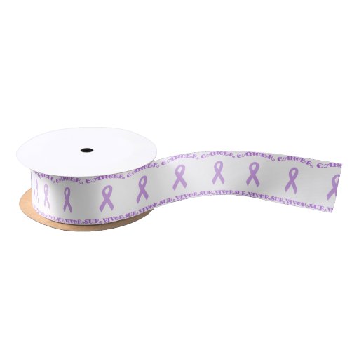 Fancy Cancer Survivor Ribbon Satin Ribbon | Zazzle
