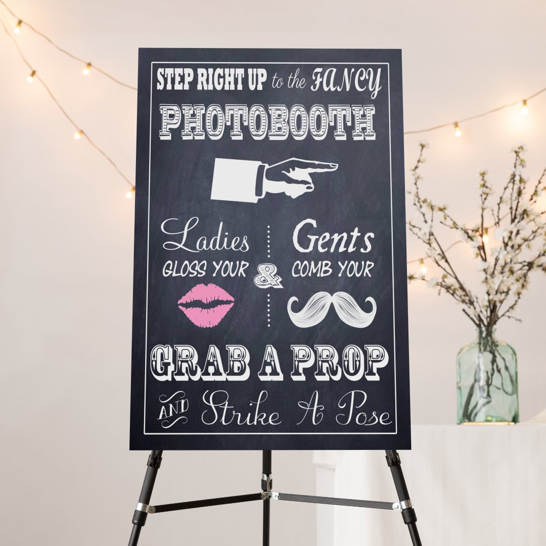 Fancy Chalkboard Wedding Photobooth Sign | Zazzle