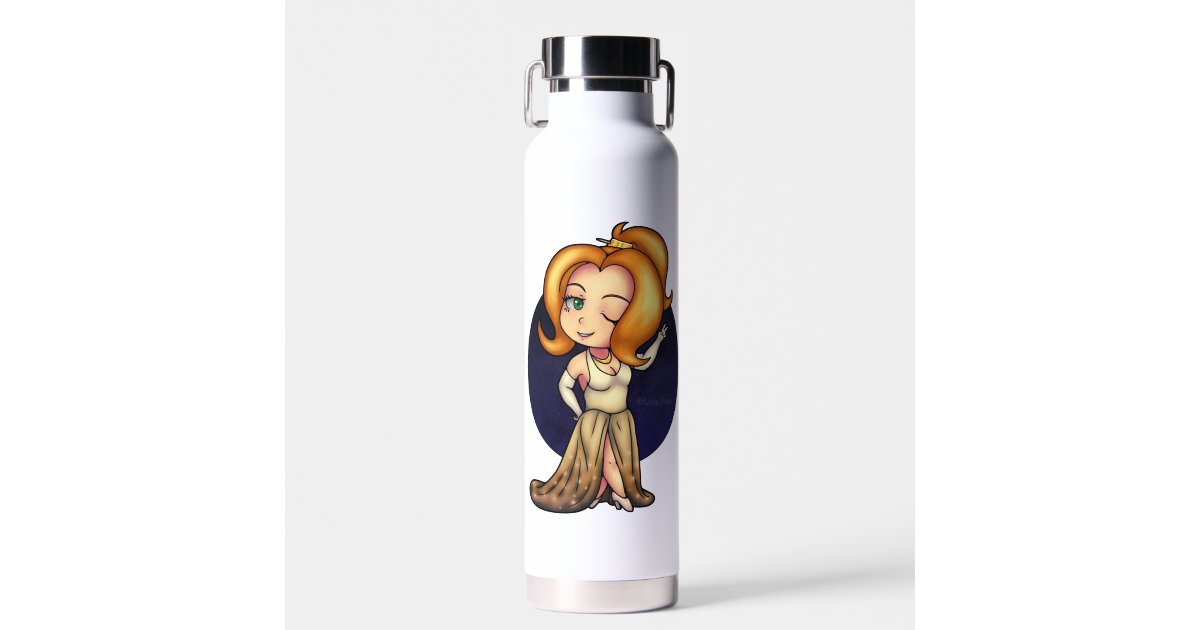 Fancy Chibi Girl Water Bottle | Zazzle